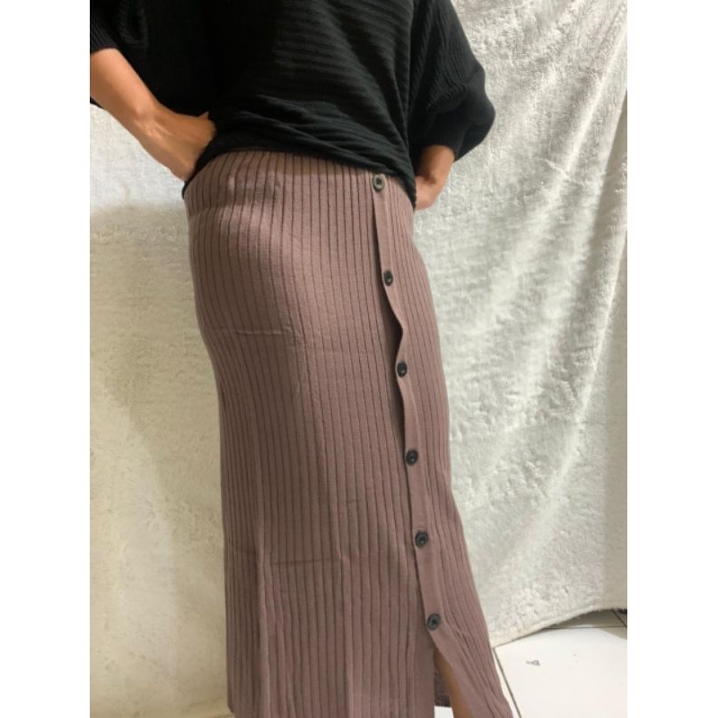 Jual [BISA COD] Rok Rajut Span Maxi / Rok Rajut Panjang / Rok Span Knit ...