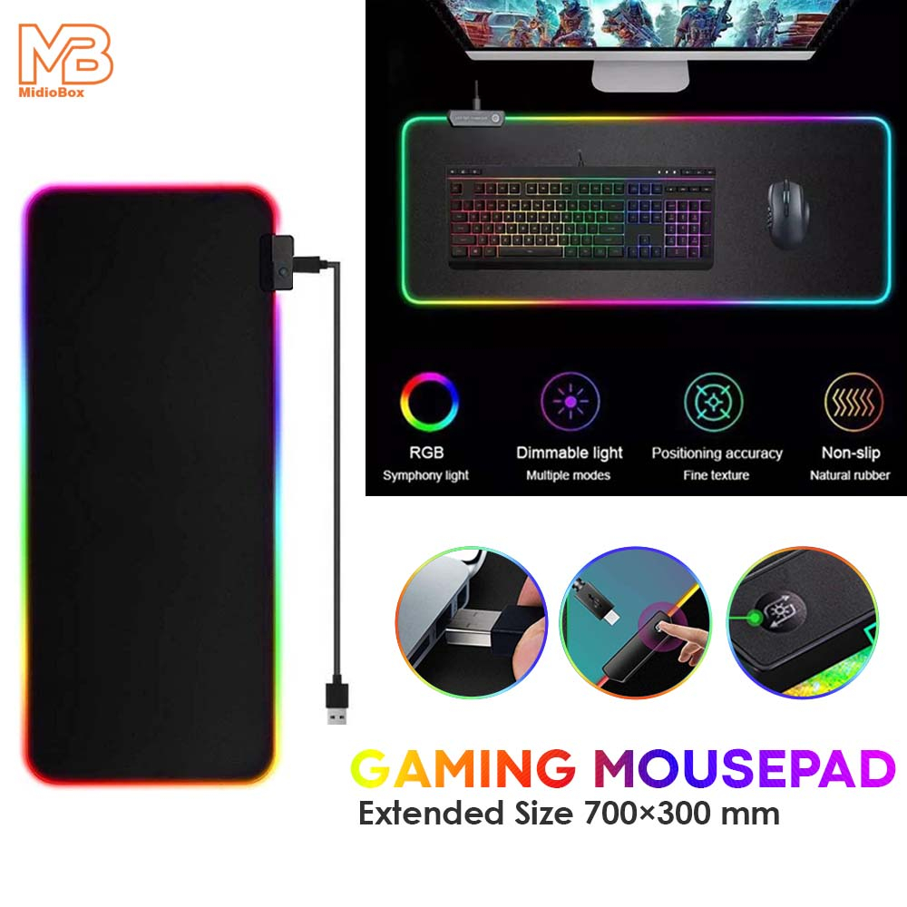 Jual Mousepad Gaming LED RGB Ukuran 700 x 300 Anti Slip | Shopee Indonesia