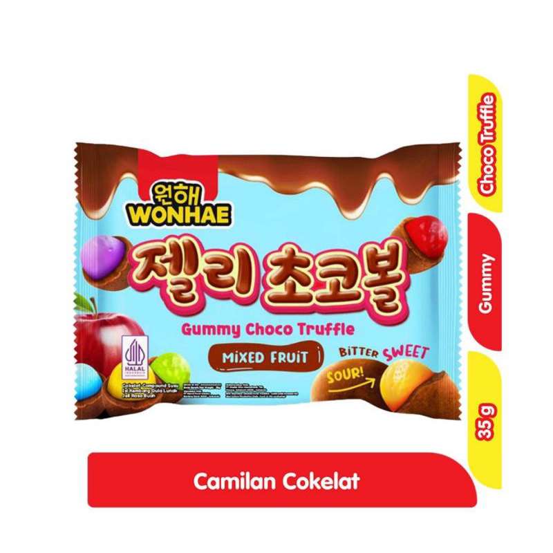 Jual WONHAE Gummy Choco Truffle Mixed Fruit 35g | Shopee Indonesia