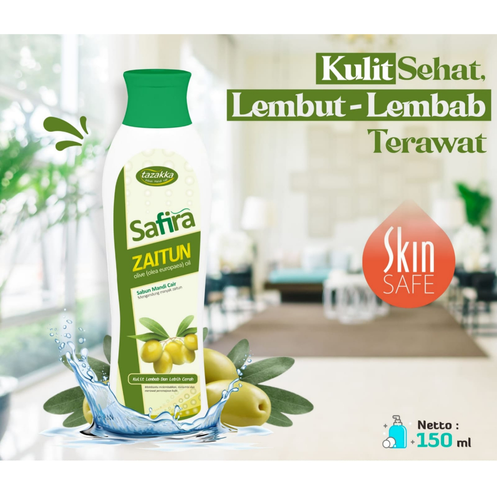 Jual herbal sabun mandi cair safira original tazakka isi 150ml bagus ...