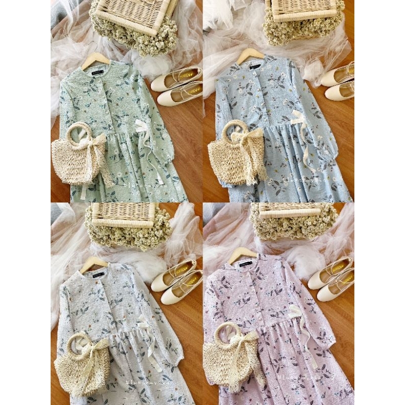 Jual KALILA DRESS : HAURA COTTON CANDY , WHITE STAR , HAURA GREENTEA ...