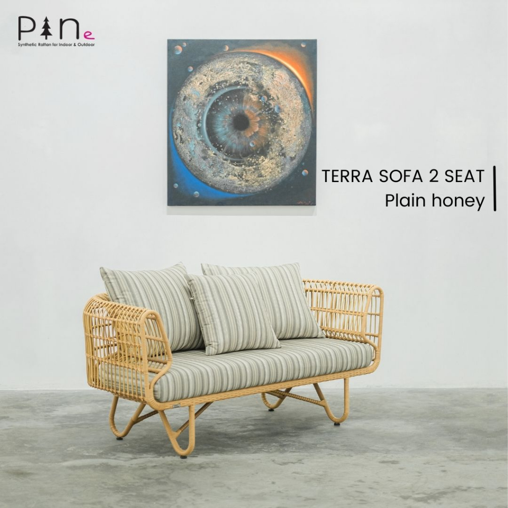 Jual Sofa Tamu / Teras / Taman Outdoor Pine Rotan Sintetis Minimalis Modern - Terra Sofa 2 Seat ...