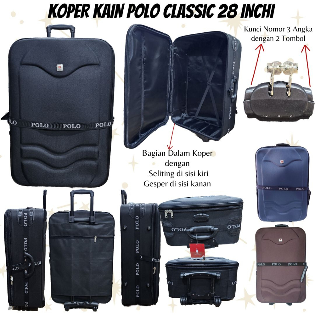 Jual Koper Polo Classic Ekspanding 28 INCHI MURAH / Koper Kain Polo ...