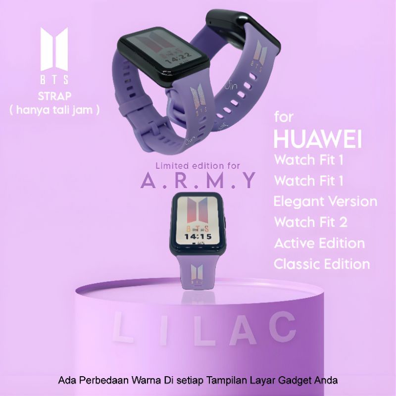 Jual HUAWEI WATCH FIT 2 CLASSIC / ACTIVE EDITION BTS ARMY STRAP TALI ...