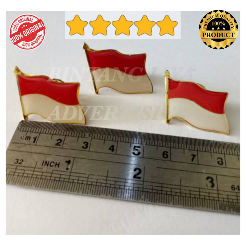 Jual Pin Bendera Indonesia Berkibar 2,5cm Paku Pin Bendera Berkibar ...