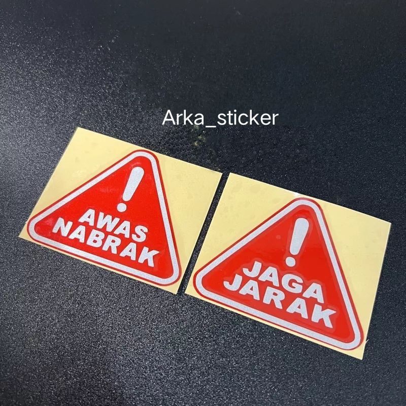 Jual STICKER JAGA JARAK, STICKER AWAS NABRAK UKURAN 7,5X6CM | Shopee ...
