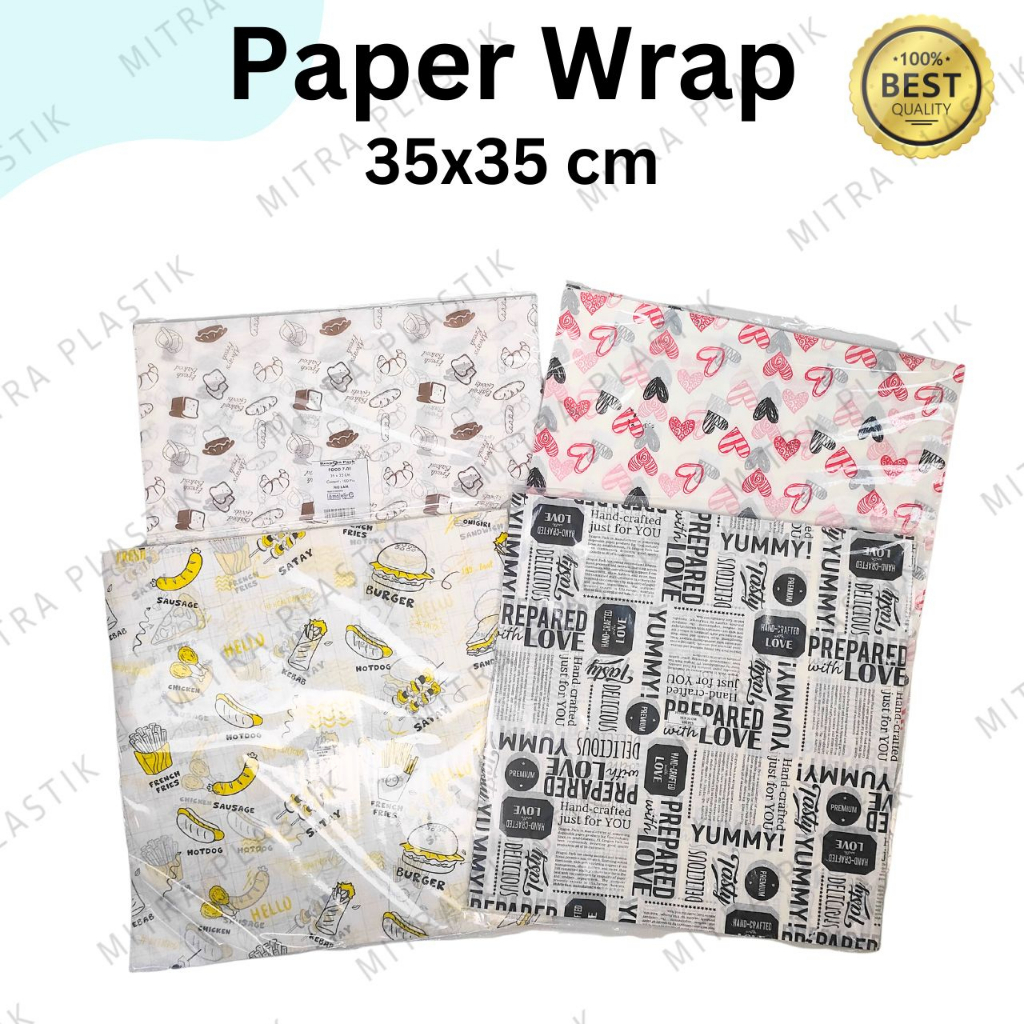 Jual Kertas Nasi Motif 35x35 cm Paper Wrap 100 pcs Printing Laminasi ...