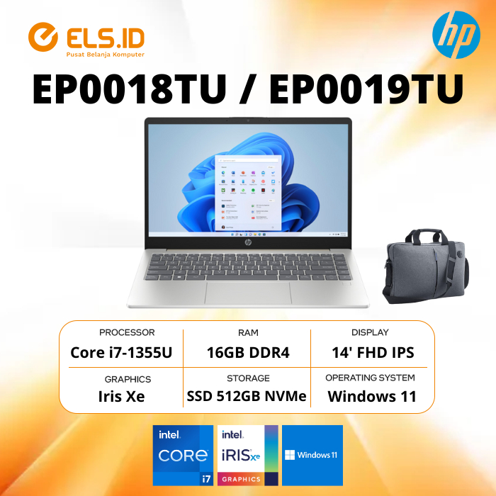 Jual HP 14 EP0018TU EP0019TU Intel i7-1355U 16GB SSD 512GB 14' FHD ...