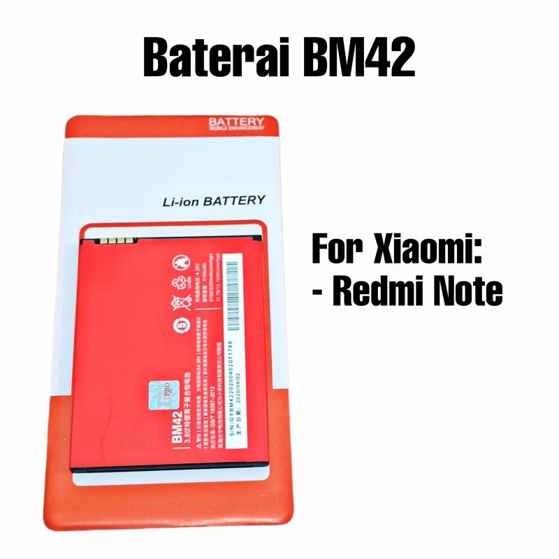 Jual BATERAI REDMI NOTE ( BM42 ) -3100mAh | Shopee Indonesia
