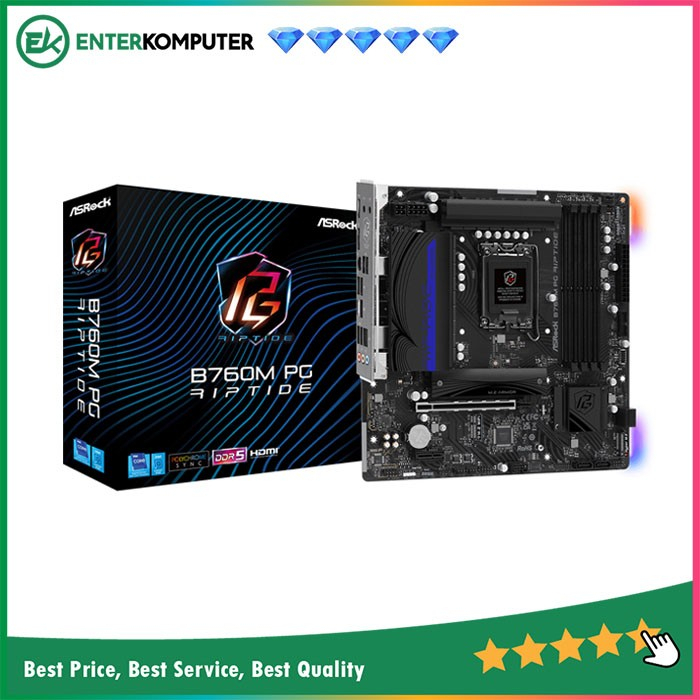 Jual ASRock B760M PG Riptide (LGA1700, B760, DDR5, USB3.2 Type-C, SATA3 ...