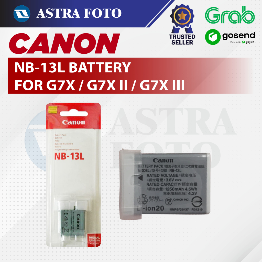 Jual CANON BATERAI NB-13L NB13L BATTERY FOR G7X / G7X II / G1X / G9X | Shopee Indonesia