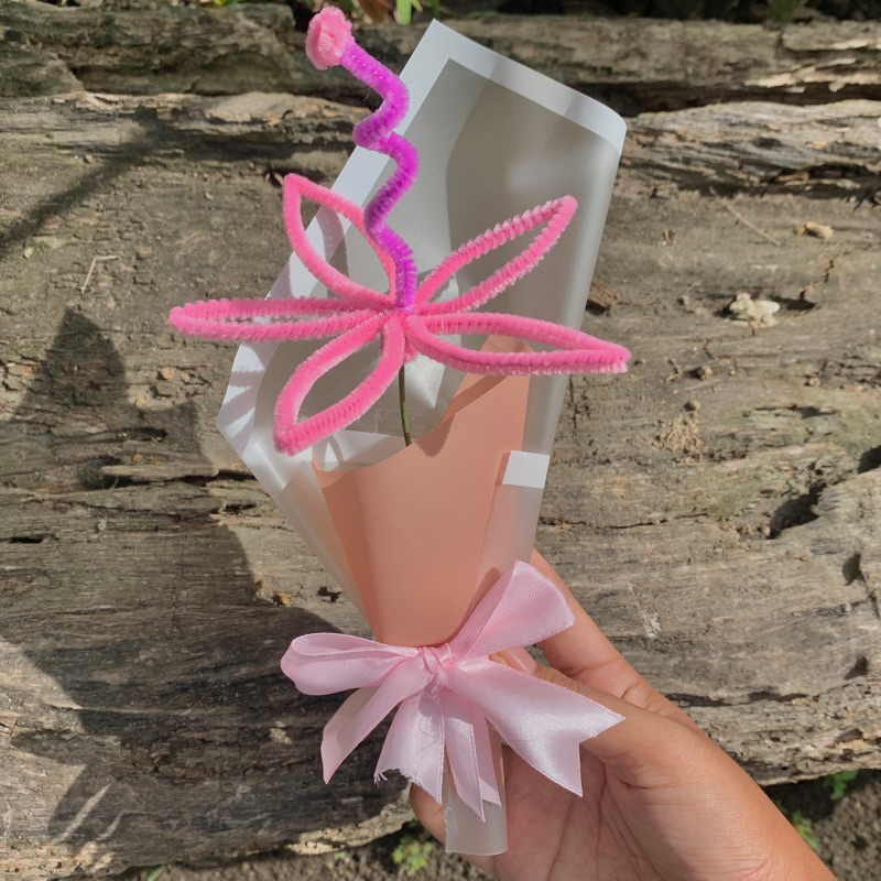Jual SINGLE FLOWER BUKET | BUKET SATU TANGKAI | BUKET KAWAT BULU MINI ...