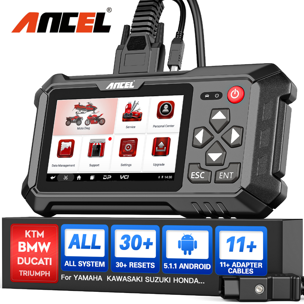 Jual Ancel MT500 Motorcycle Scanner Diagnosis Sistem Lengkap ECU Coding ...