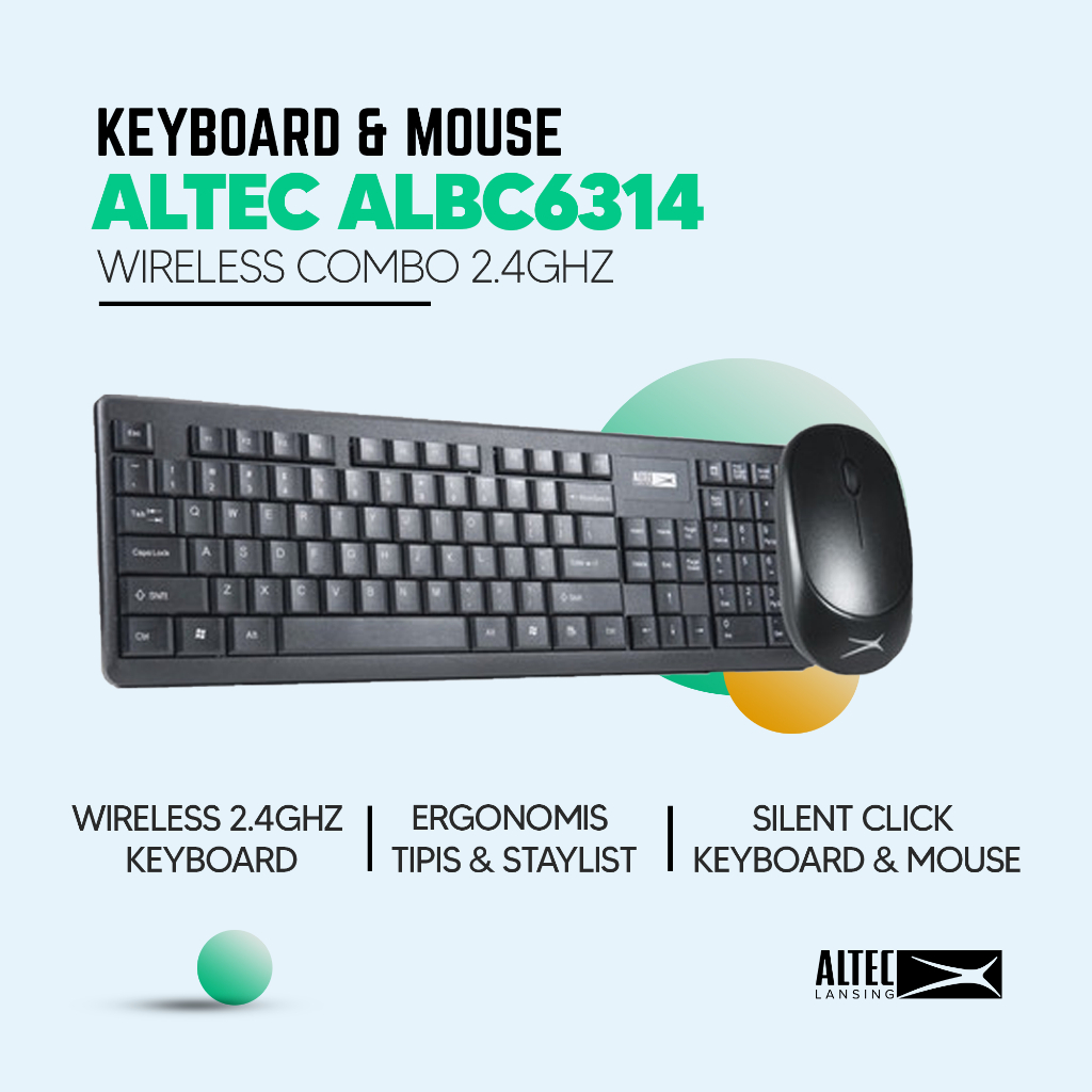 Jual Altec Lansing Keyboard Mouse Combo Wireless ALBC6314 | Shopee ...