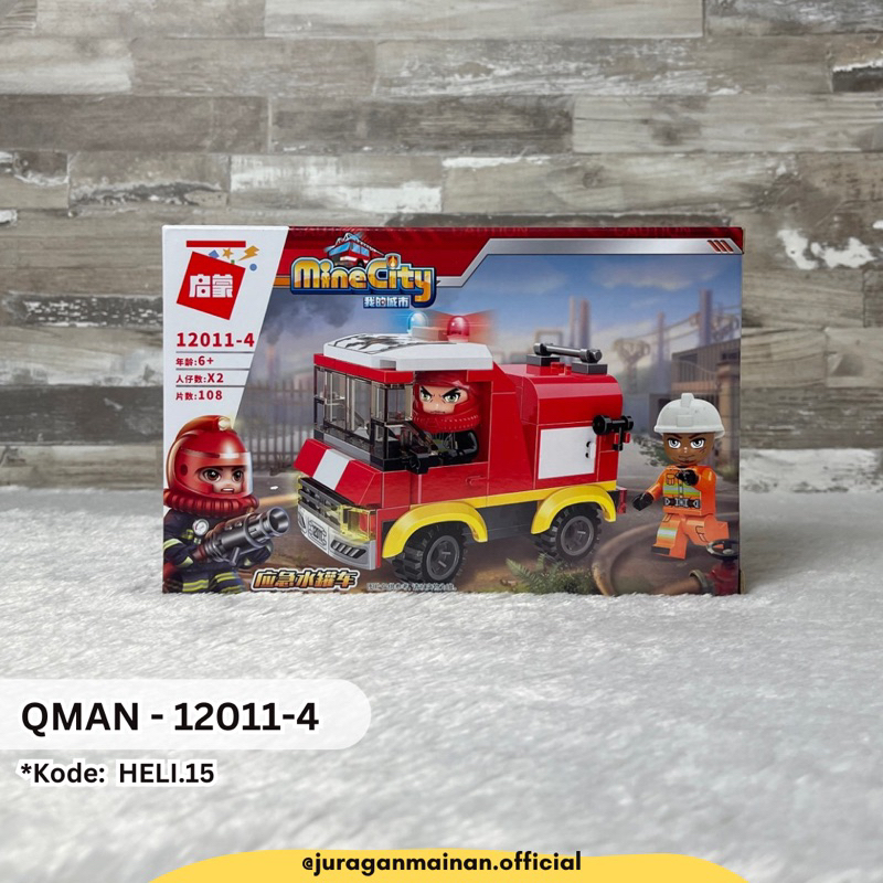 Jual QMAN TOYS Mine City Mini Fire Rescue - Bricks bongkar susun brick block Blocks Mainan ...
