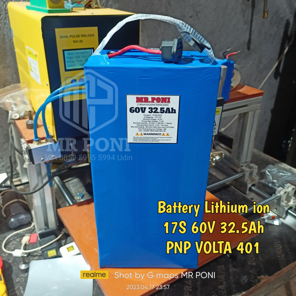 Jual CUSTOM BATTERY LITHIUM VOLTA 401 60V PNP | Shopee Indonesia