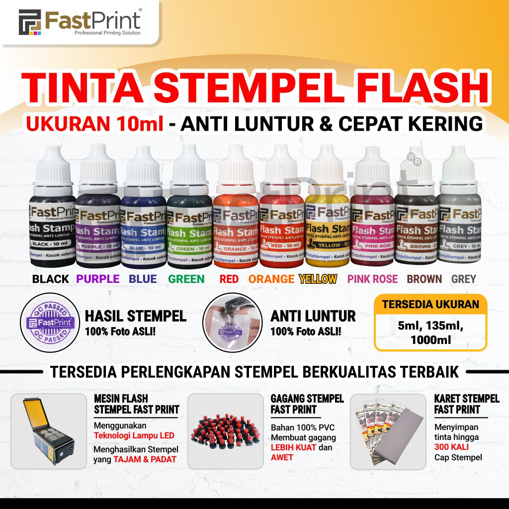 Jual Fast Print Tinta Stempel Flash Ink 10 ML | Shopee Indonesia