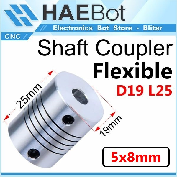 Jual [HAEBOT] Shaft Coupler Coupling Motor Nema 5x8 5mmx8mm Flexible ...