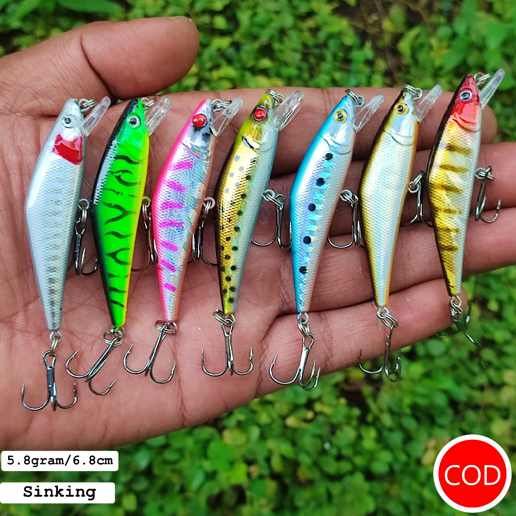 Jual Lurebait Casting 6.8cm/5.2g Minnow Minow Umpan Pancing Sinking ...