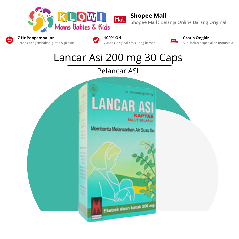Jual Lancar Asi Dari Ekstrak Daun Katuk 200 Mg,30 Kapsul,Pelancar Asi,Asi Booster | Shopee Indonesia