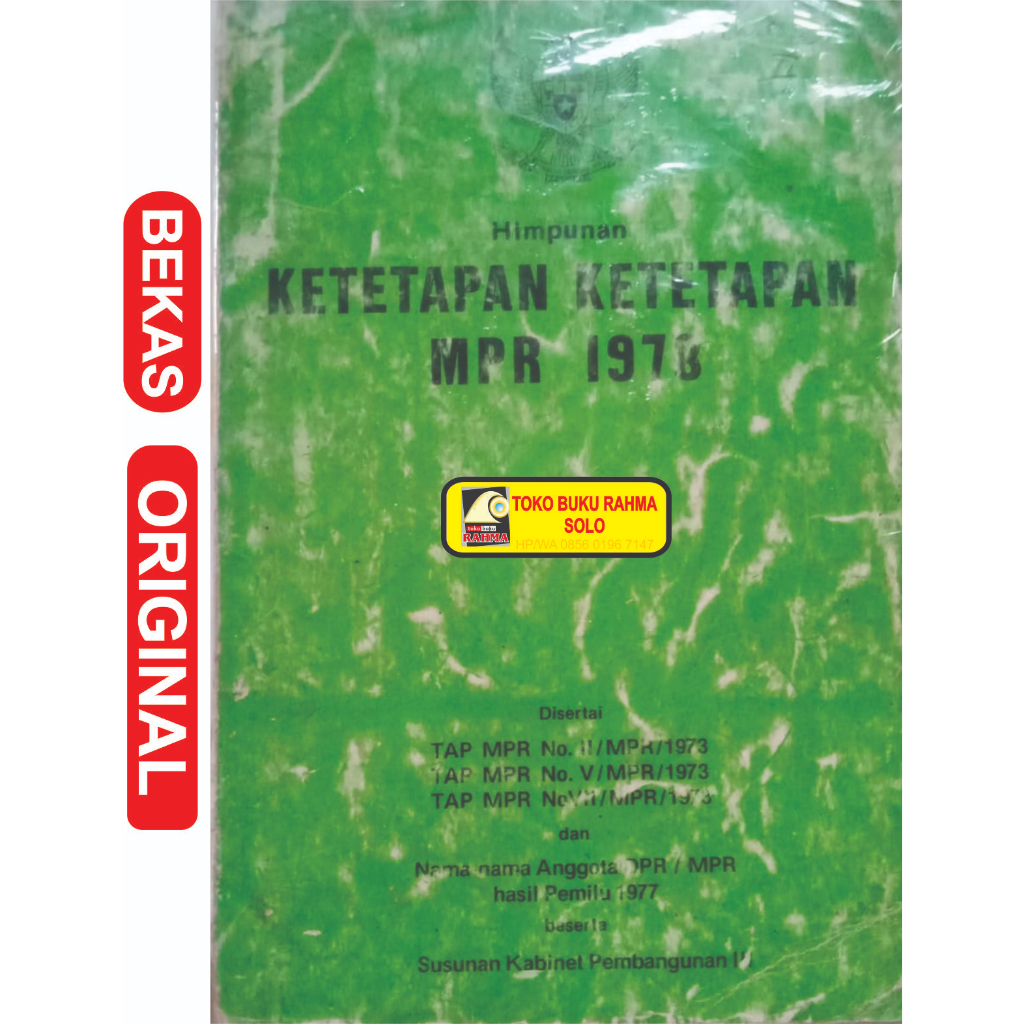 Jual Himpunan Ketetapan-Ketetapan MPR 1978 Disertai Tap MPR No II Th ...