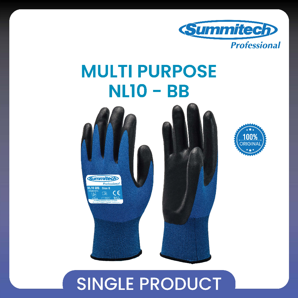 Jual Sarung Tangan Serbaguna Bangunan Summitech - NL10-BB | Shopee ...