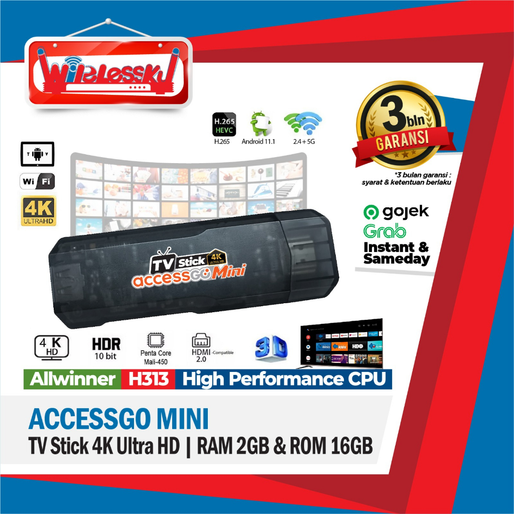 Jual AccessGo Prima Android TV mini Stick RAM 2GB/ROM16GB | Shopee ...