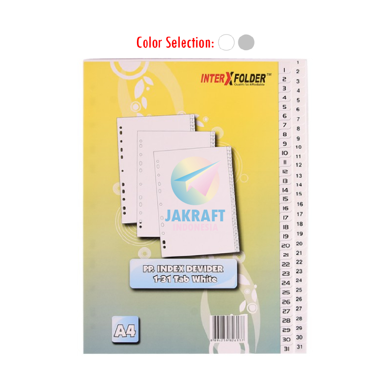 Jual (1 Set) Divider Plastik Pembatas Binder Ordner A4 isi 31 Tabs Tab ...
