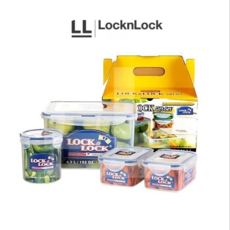 Jual Lock&Lock Food Container Gift Set isi 4pcs HPL827SC04 Kotak Makan ...