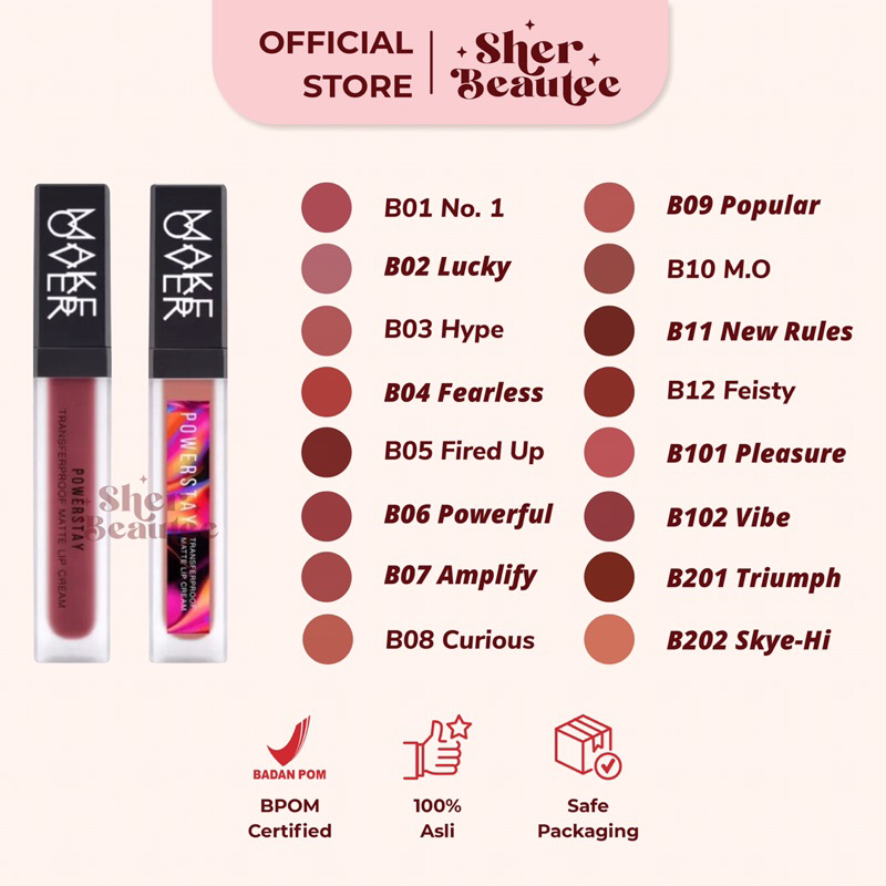 Jual Make Over Powerstay Transferproof Matte Lip Cream 7g - Lipcream | Shopee Indonesia