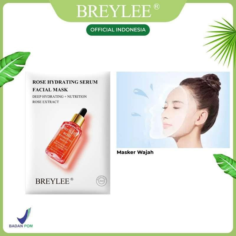 Jual BREYLEE Sheet Mask Rose Hydrating Serum Facial Mask/BPOM/HALAL ...