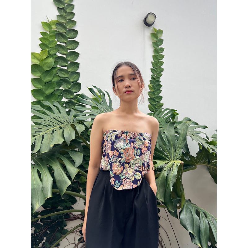 Jual Tanktop Kemben flower vintage / tube top rubber flowers / kemben bunga vintage | Shopee ...