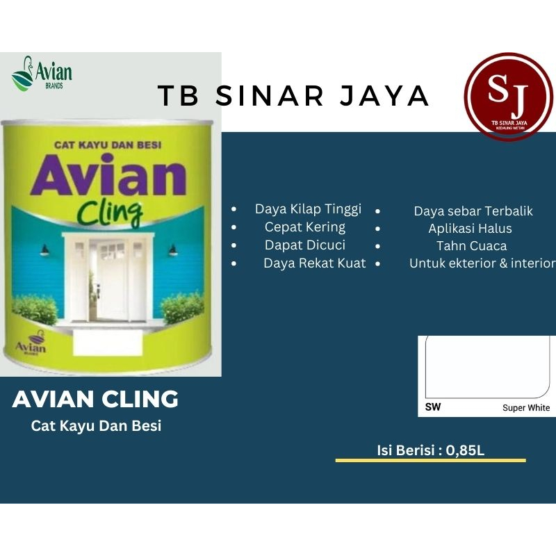 Jual Avian Cling Cat Kayu Besi Pintu Pagar 0,85Ltr - Super White ...
