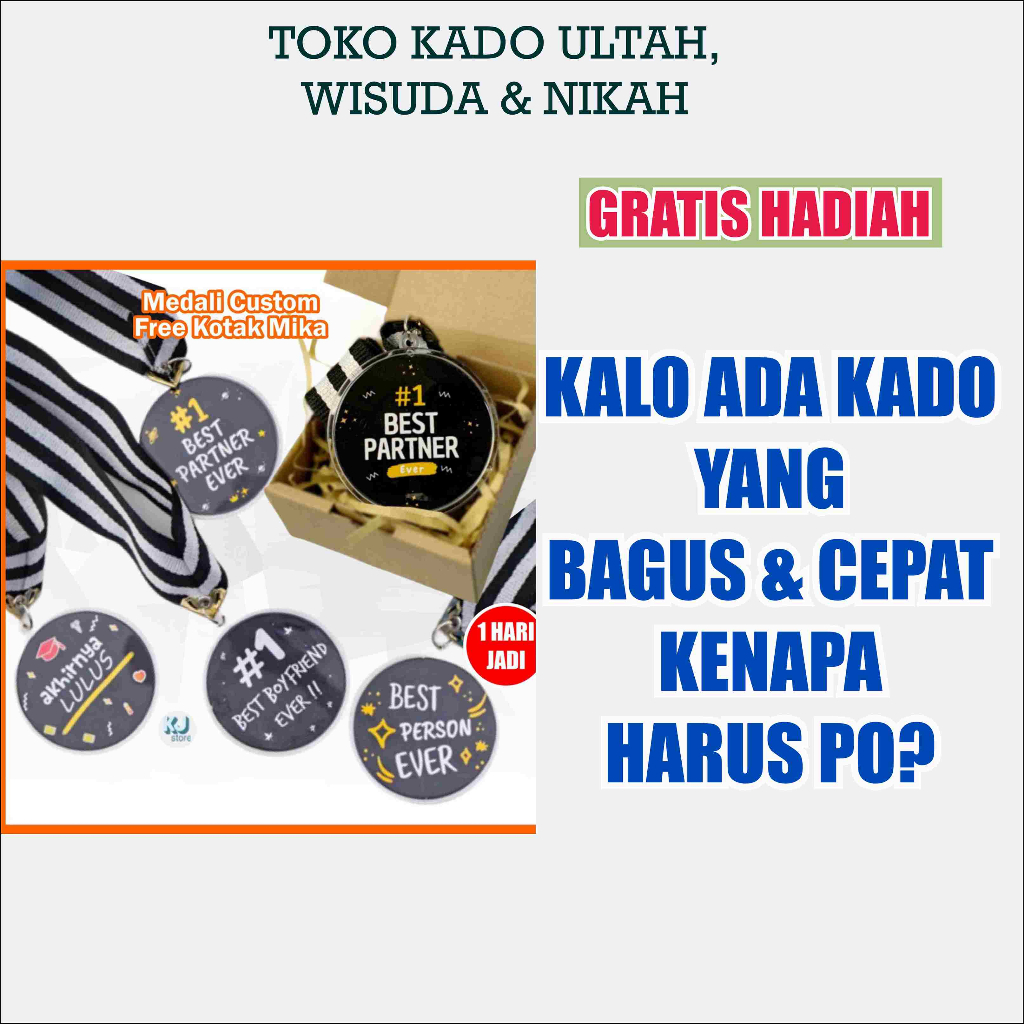 Jual Medali Custom - Mendali Kalung Akrilik Kado Pacar Boyfriend Ulang ...