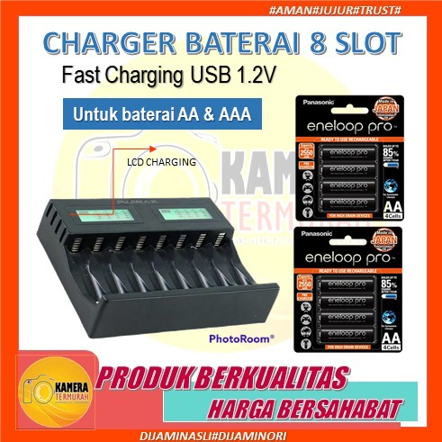 Jual Paket Baterai Rechargeable Eneloop PRO AA 4 pc 2550MAH + Quick ...