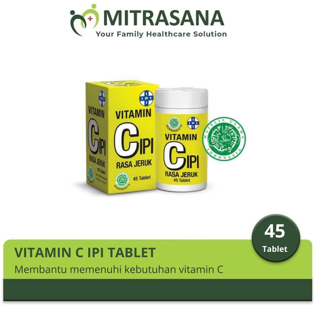 Jual Vitamin C IPI Tablet | 45 Tablet | Rasa Jeruk | Shopee Indonesia