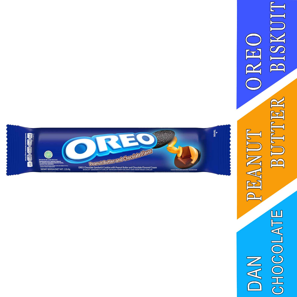 Jual OREO PEANUT BUTTER AND CHOCOLATE FLAVOUR 119.6g | Shopee Indonesia