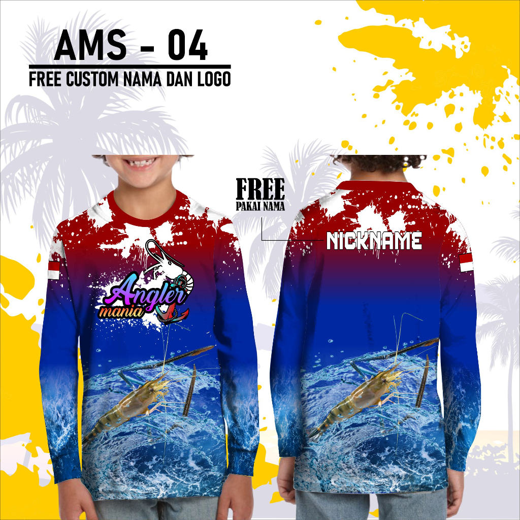 Jual Jersey mancing udang anak baju angler shrimp lengan panjang ...