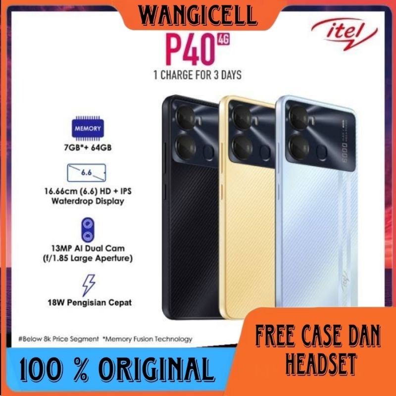 Jual ITEL P40 RAM 7GB ROM 64GB 100% ORIGINAL | Shopee Indonesia