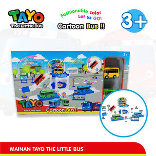 Jual Mainan Anak Tayo Cartoon Bus Set Tayo The Little Bus Track Mainan ...