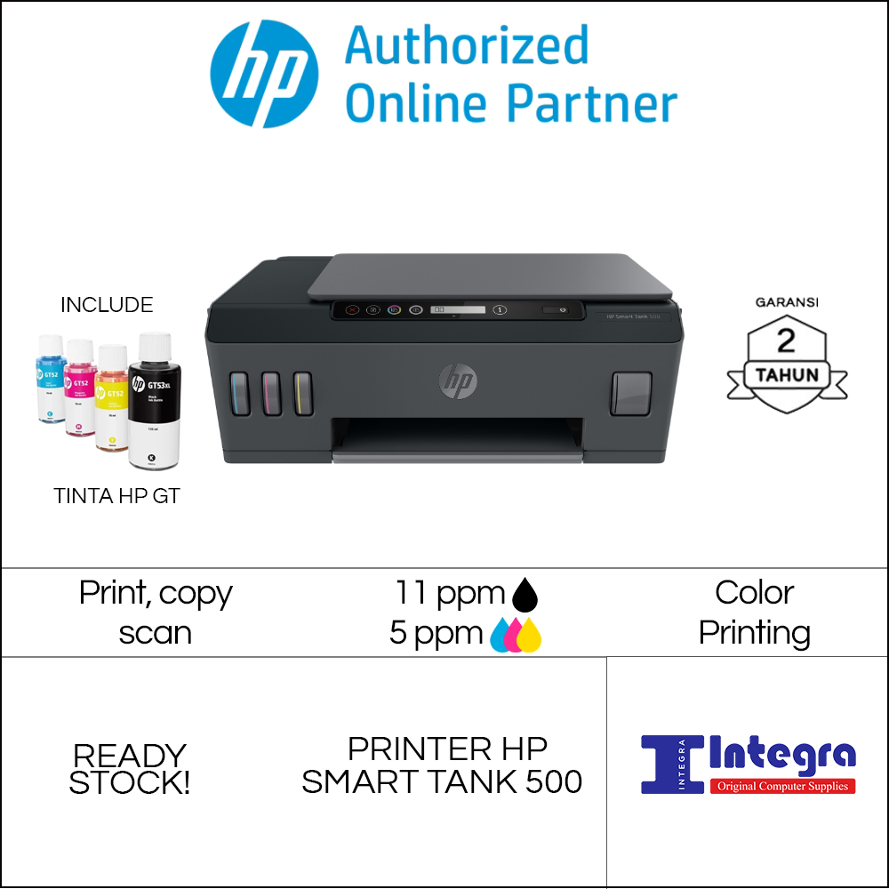 Jual Printer HP Smart Tank 500 All In One Print Scan Copy Garansi Resmi ...