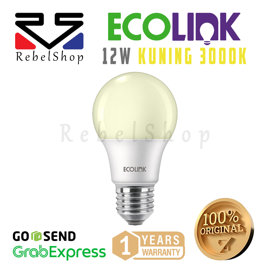 Jual Lampu LED Ecolink Bohlam Bulb 12 Watt Kuning (12W 12 W 12Watt ...