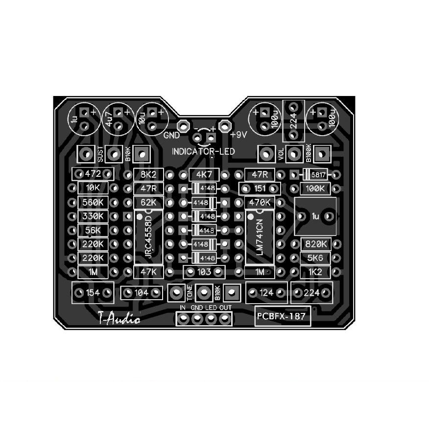 Jual T-Audio PCBFX-187 Based on Big Muff Pi Opamp Version Fuzz DIY ...