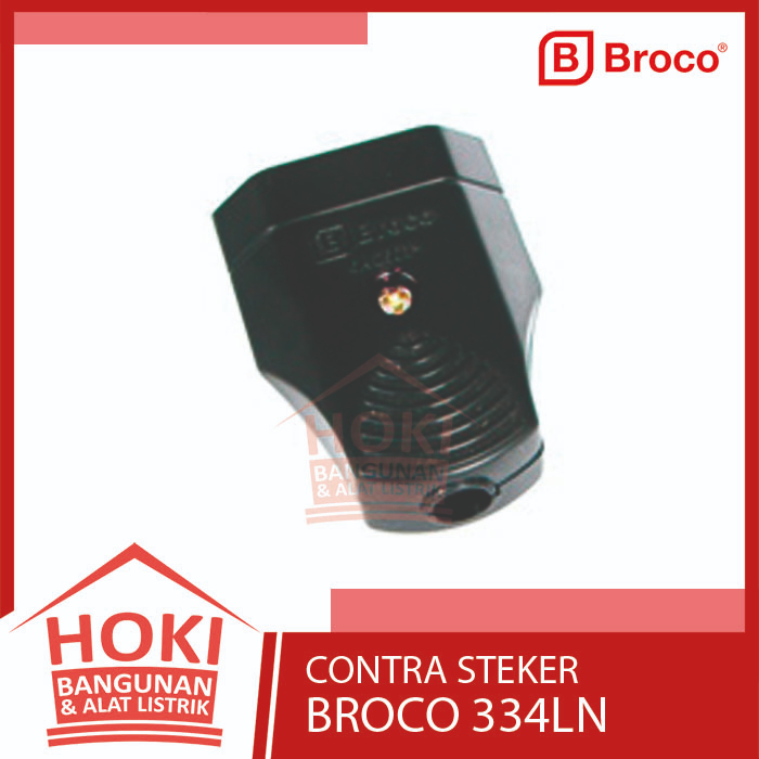 Jual KONTRA STEKER KECIL BIASA HITAM BROCO 334LN - Stop Kontak Colokan ...