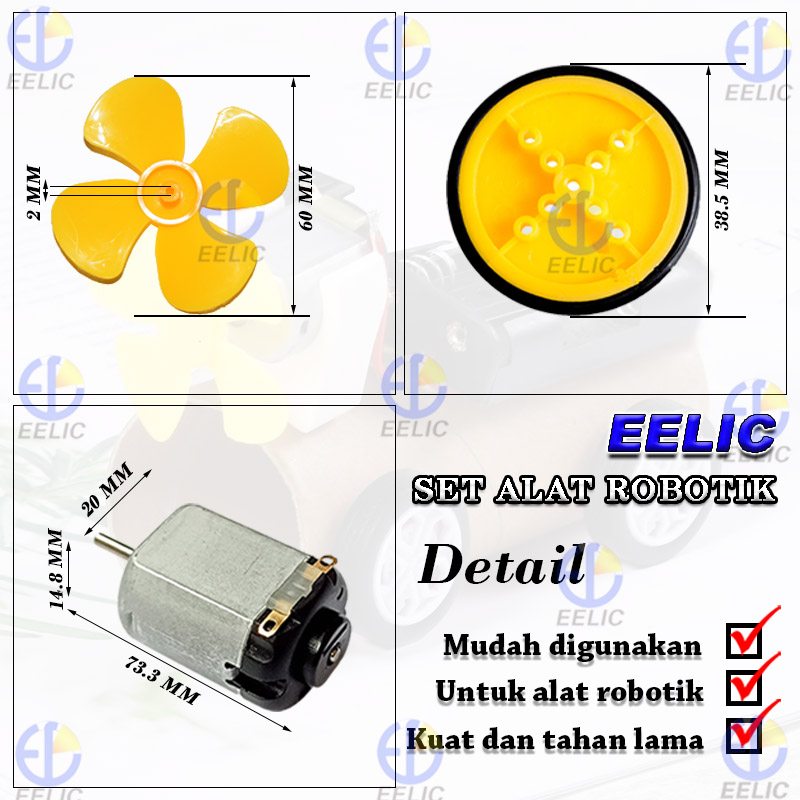 Jual EELIC BBL-4BL Set Alat Robotik Terdapat Roda Karet Robot Ban TT ...