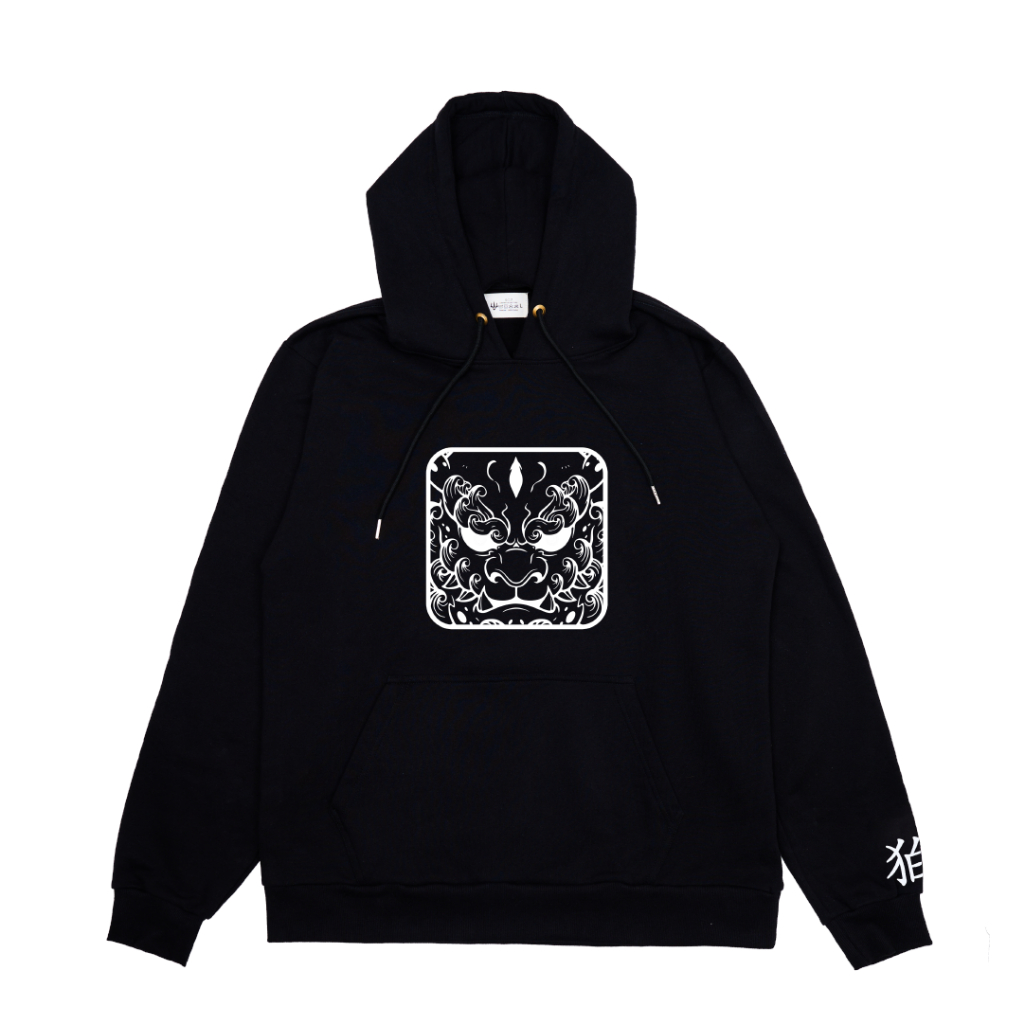 Jual RUNIC - Japan Collection Black Hoodie Komainu | Shopee Indonesia