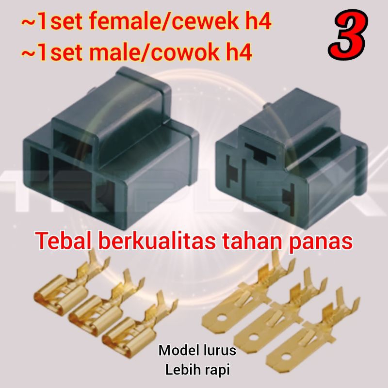 Jual soket h4 socket lampu depan H4 konektor flasher sein connector ...