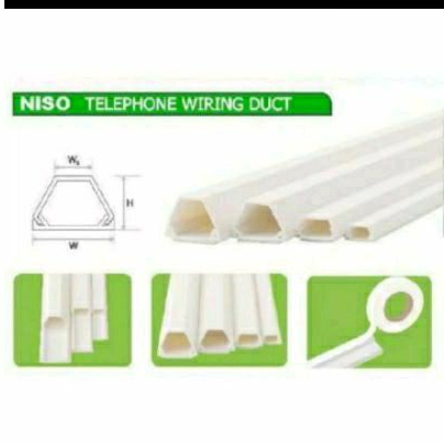 Jual Kabel Duct Niso tc-2 TC2 panjang 1 meter + double tape cable dak pelindung kabel putih ...