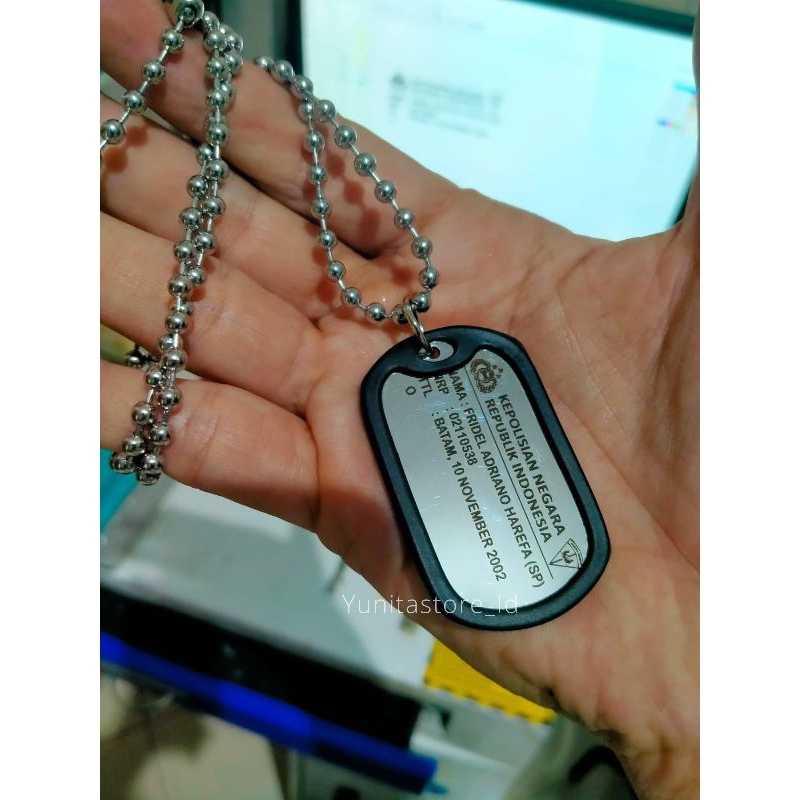 Jual Custom Kalung Dog Tag Military Kalung Identitas Kaling Army Polri ...