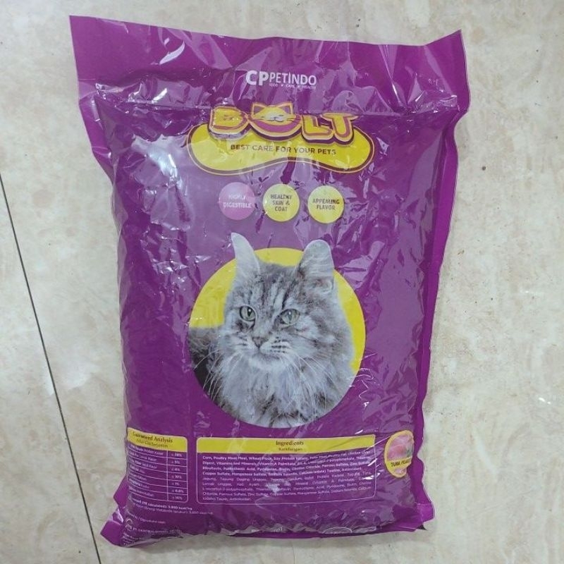 Jual BOLT UNGU 1KG TUNA FLAVOR RASA IKAN TUNA CAT FOOD ADULT PAKAN ...